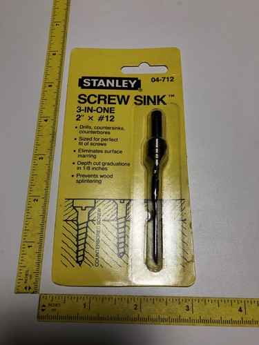 VTG Stanley Screw-Sink 2”x #12 Boatbuilders Countersink Drill Bit New ...