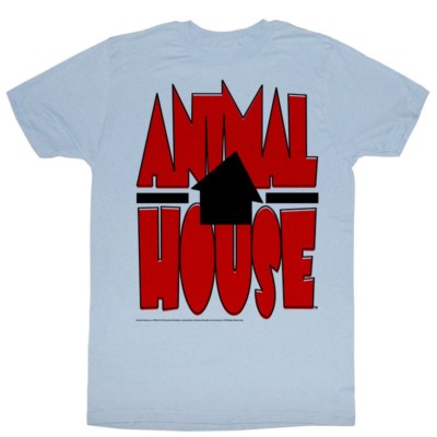 Animal House T-Shirt Red Bold Letters Light Blue Heather Tee, Small | eBay