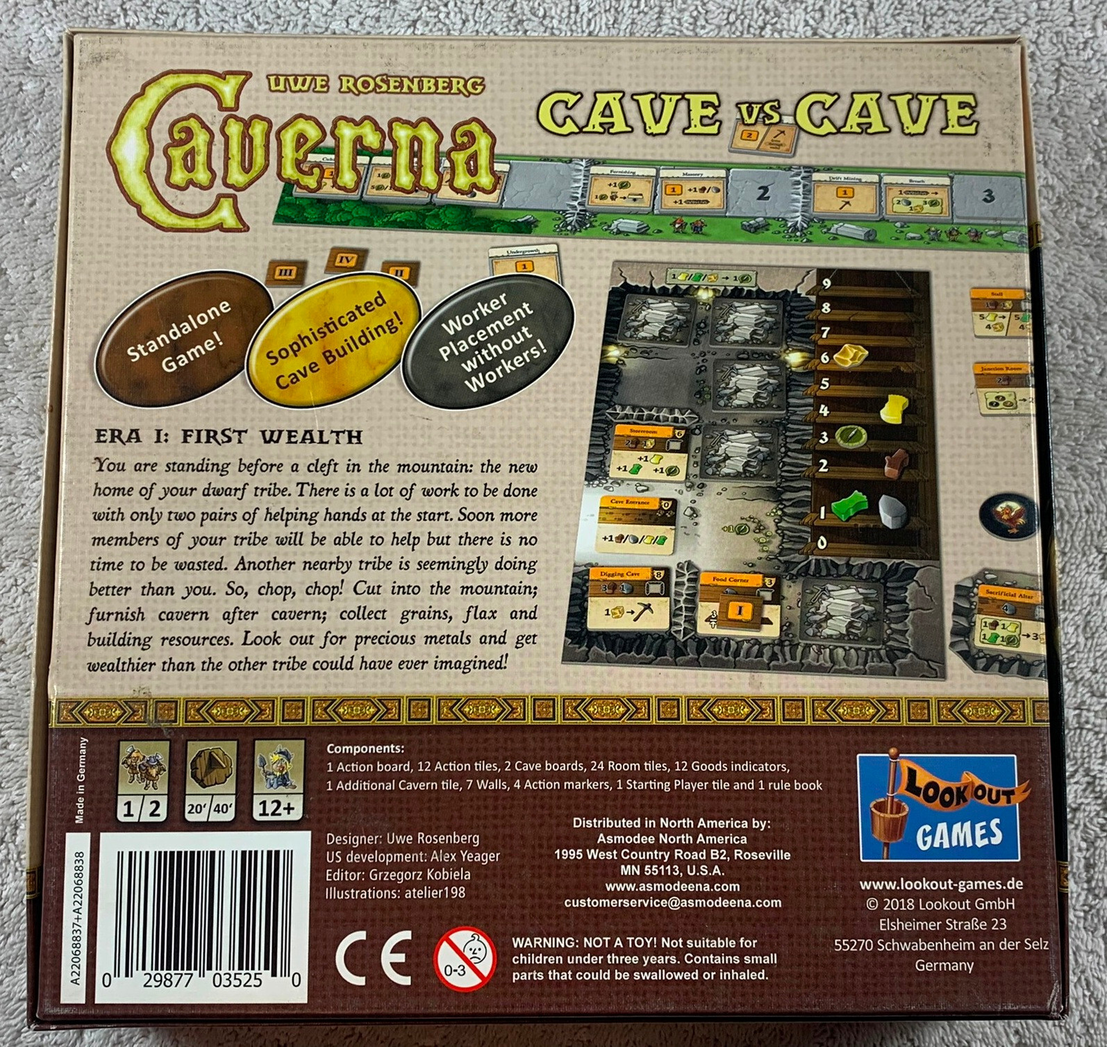 COMPLETE 2018 Caverna Cave vs Cave Game Lookout Games Uwe Rosenberg | eBay