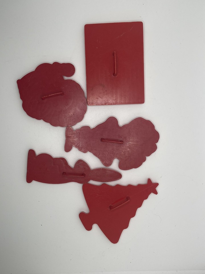 8 Tupperware Red Cookie Cutters Santa Pig Christmas Tree Turkey 4th ...