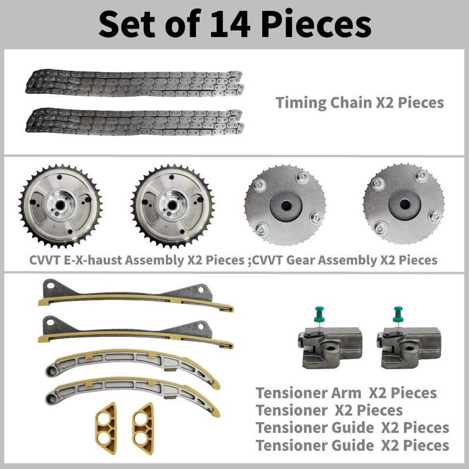 Timing Chain Kit Fits 2013-2018 Hyundai Santa Fe 3.3L 2014-2020 Kia ...
