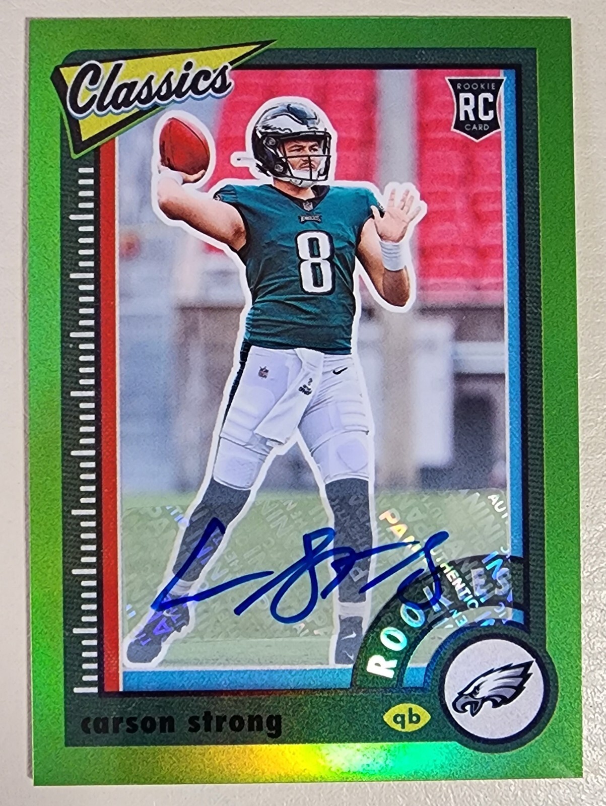 2022 Classics Rookies Premium Auto Green Carson Strong #d /15 Eagles Color Match | eBay