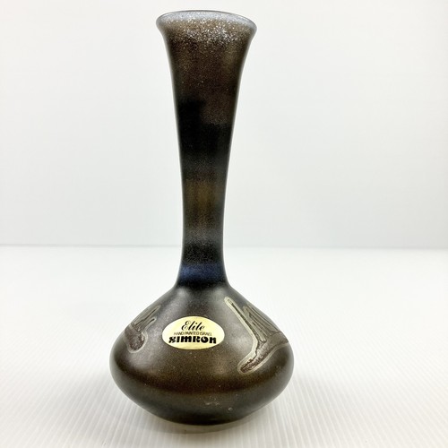 Vintage Simron Studio Art Glass Bud Stem Vase Handpainted 8 X 17cm Made ...