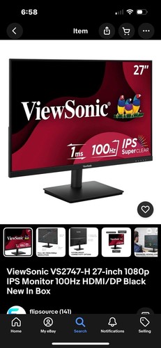 Viewsonic 27 Inch Full Hd LED Back Display Monitor Brand New And Sealed ...