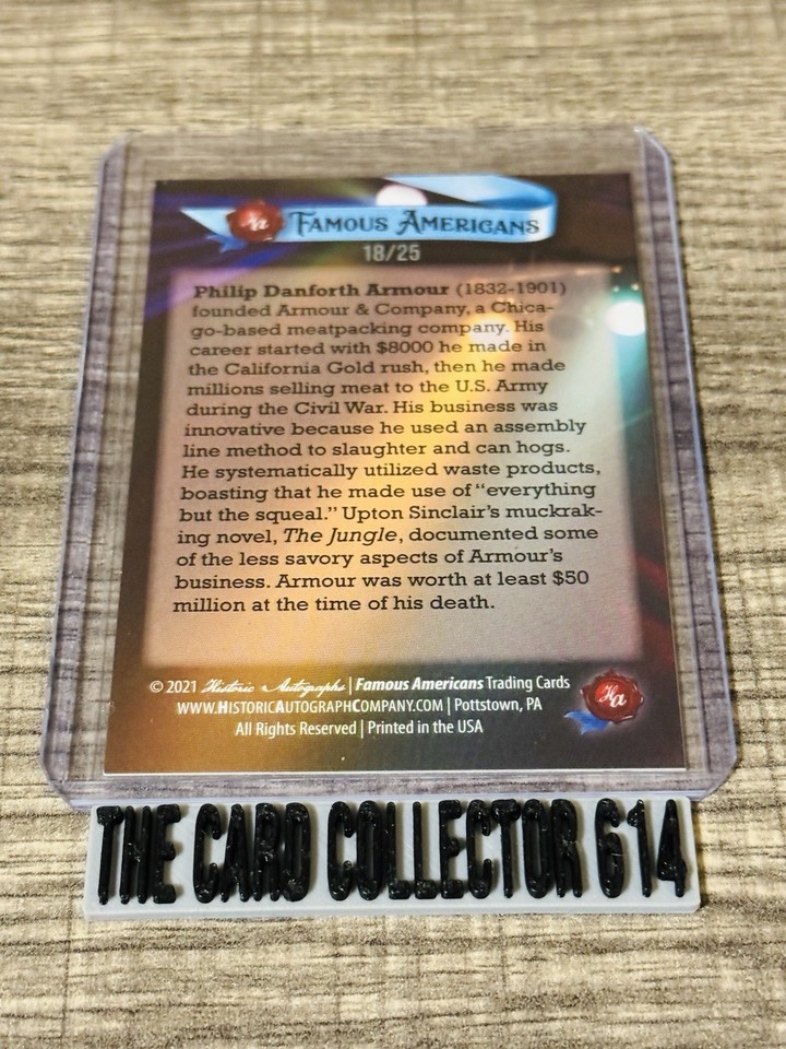 Philip Armour 2021 HA Famous Americans #18/25 | eBay