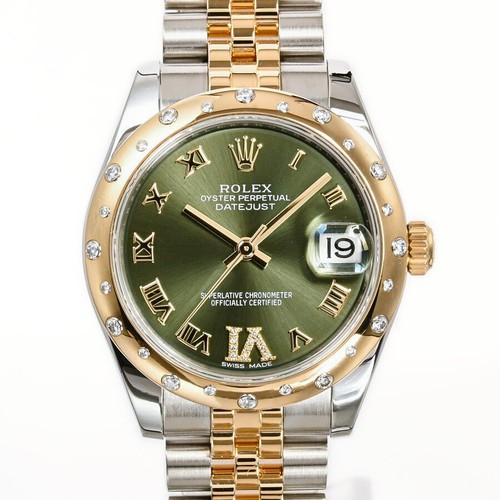 USED ROLEX Datejust 178343 Green Case Size 31mm Band Size 17cm - Watch ...