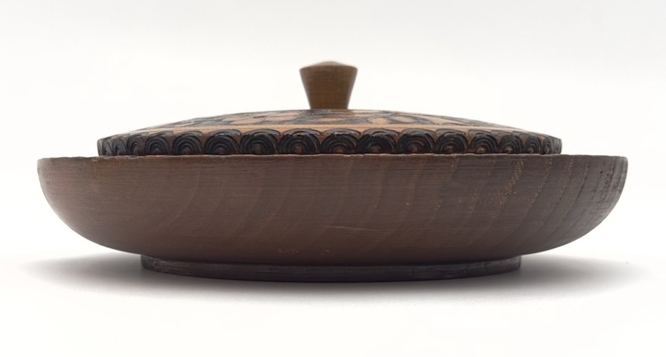 CEPELIA POLISH VINTAGE HAND CARVED WOODEN TRINKET CONTAINER,BOX WITH ...