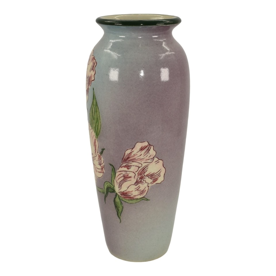 Santa Barbara Ceramic Design 1981 Art Pottery Hand Painted Floral Blue ...