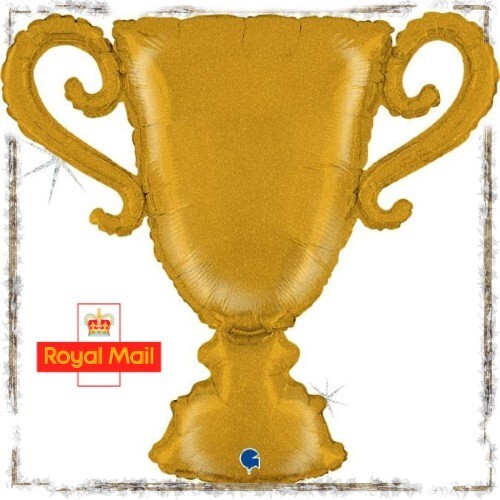 Birthday Balloons LARGE Gold Trophy Cup 33" 84cm Achievement Balloon ...
