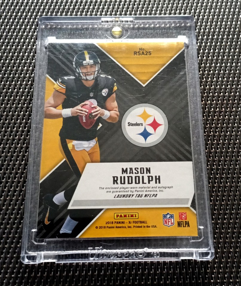 Mason Rudolph Steelers 1/1 Gold Rookie Auto Laundry Tag Patch 2018 ...