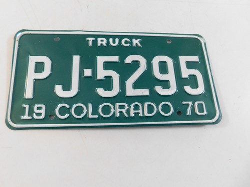 1970 COLORADO FARM TRUCK LICENSE PLATE PJ-5295 NO RUST | eBay