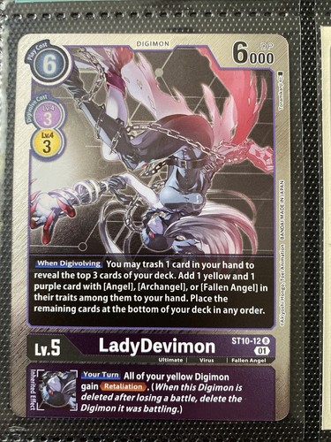 LadyDevimon (Alternate Art) ST10-12 R Digimon Card Game NM | eBay