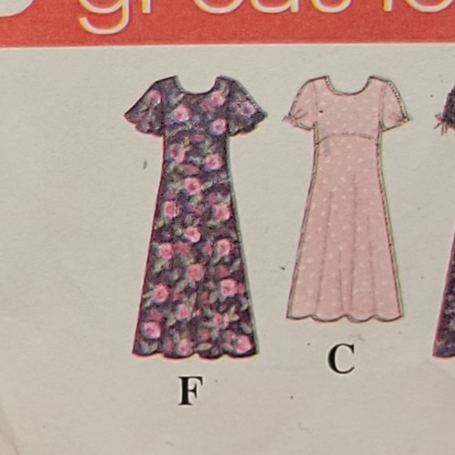 DRESS Robe long short adjustable style P 12 14 16 SIMPLICITY Sewing ...