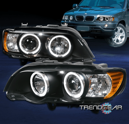 For 2000 2001 2002 2003 BMW E53 X5 LED Angel Eye Halo Projector ...