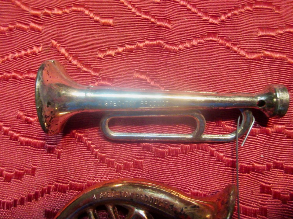 Vtg Plastic TRUMPET SAX & FRENCH HORN Christmas Toy WHISTLE Ornament ...