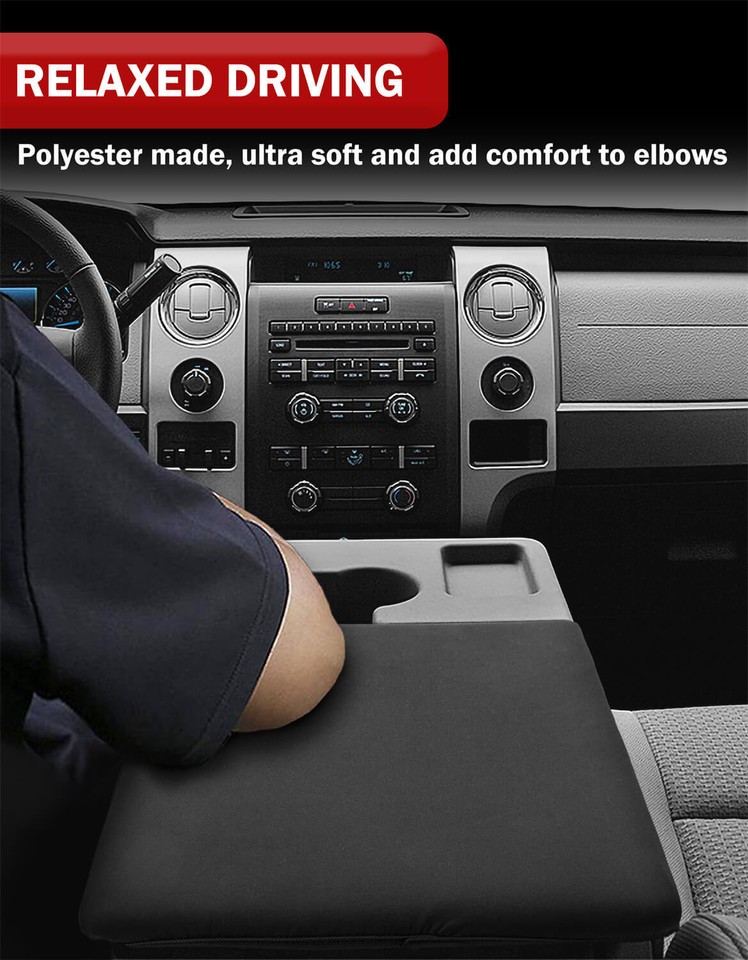 Center Console Lid Armrest Cover Polyester for 2011-2014 Ford F150 Jump ...