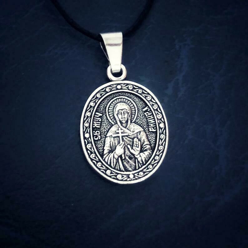 Saint Galina Holy Martyr of Corinth Icon Necklace Christian Pendant ...