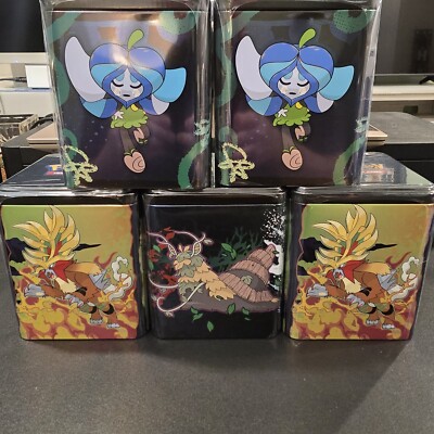 NEW! 2025 Pokemon TCG Stacking Tins Factory Sealed. 3 Booster Packs, 2 ...