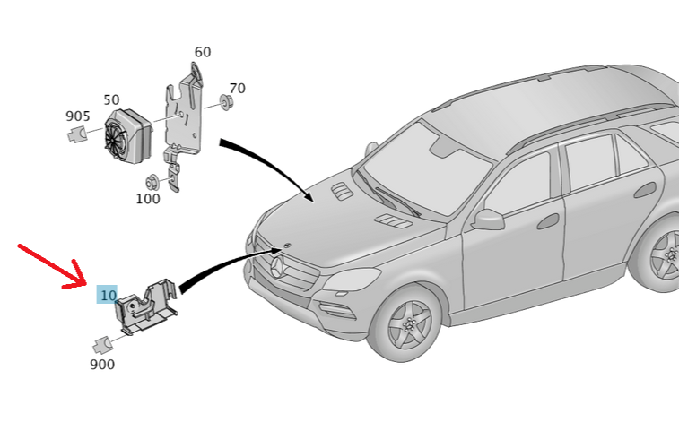 ORIGINAL & NEU Mercedes Schalter LINKS für Motorhaubenverschluss ...
