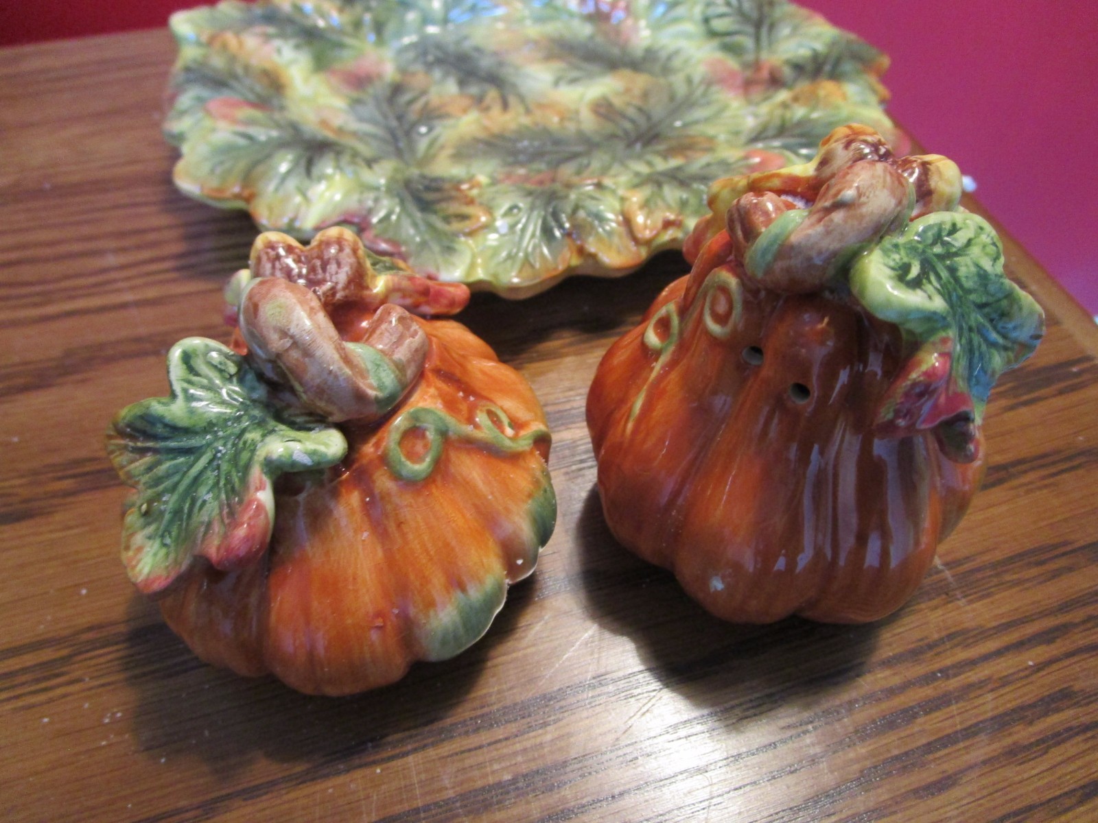 Vintage Spode Harvest Collection Porcelain Hand Painted Leaf Dish 8 ...