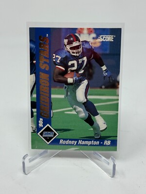 1992 Score Football Rodney Hampton Card #9 EX | eBay