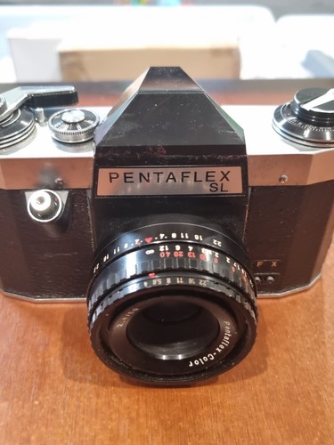 Pentaflex SL 35mm SLR Camera w/ 50mm F2.8 Lens & Case & Sixtar Exposure ...