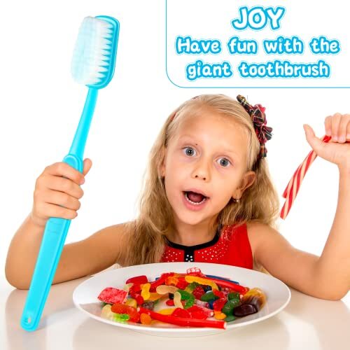 2 Pieces Giant Toothbrush Prop Large Toothbrushes Big Brush Blue, Pink ...