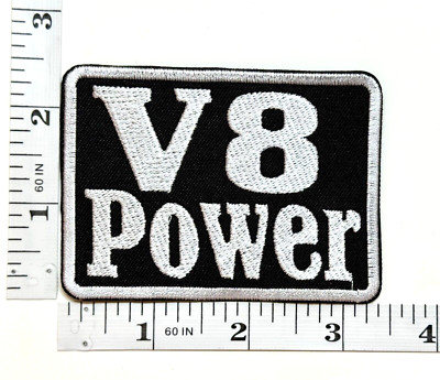 Embroidered Patch - V8 Power - Racing - High Performance - NEW - Iron ...