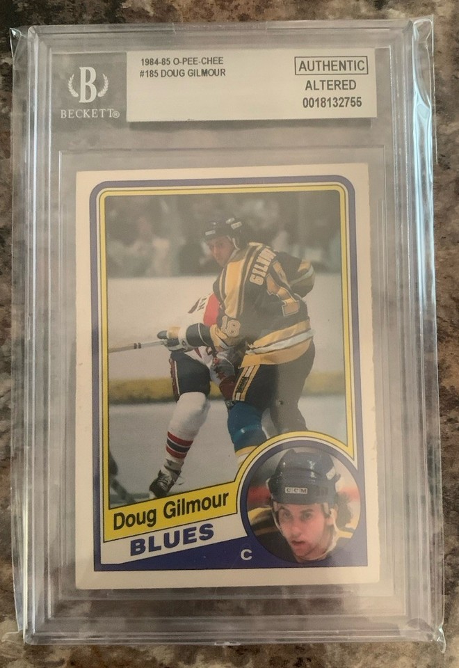 1984-85 O-Pee-Chee #185 Doug GILMOUR BGS Authentic Altered Rookie Card ...