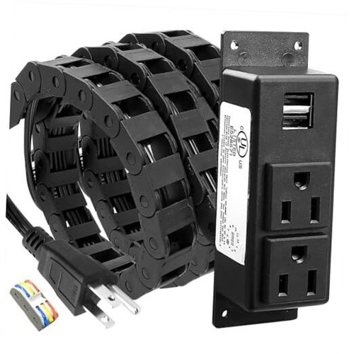 Drawer Outlet Kit with 2 15Amp AC Outlets & 2 USB Sockets 5V 2A, in ...