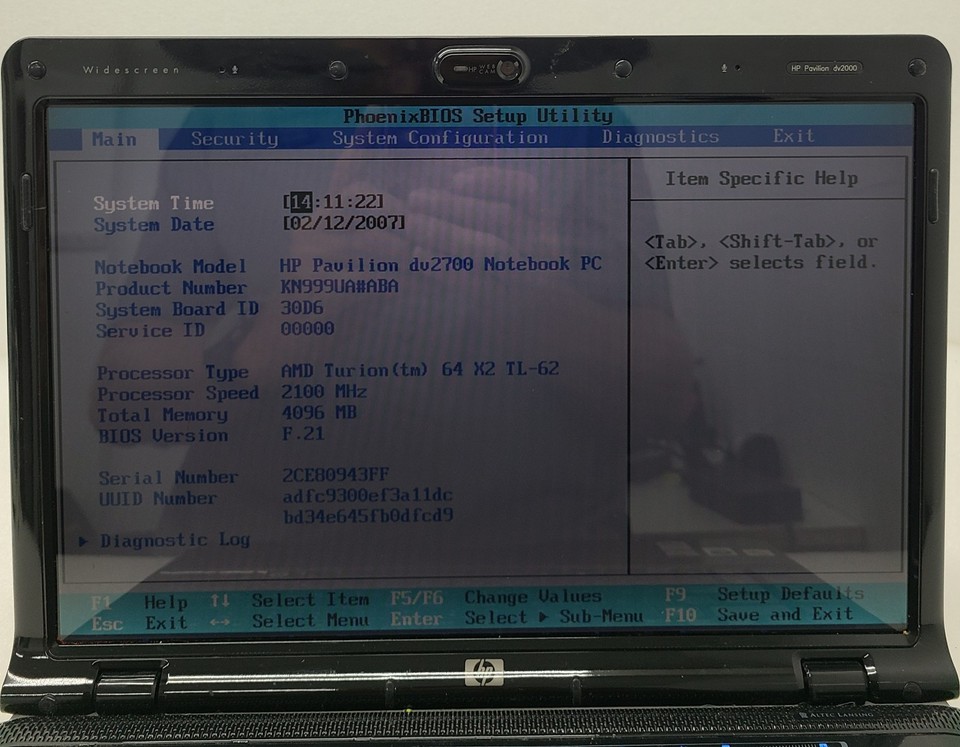 HP Pavilion DV2700 Laptop AMD Turion 64 X2 TL-62 4GB Ram NO HD/OS (FL ...
