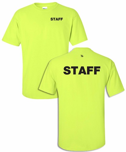 Staff T-Shirt Silkscreen Front & Back Heavy Cotton 13577 | eBay
