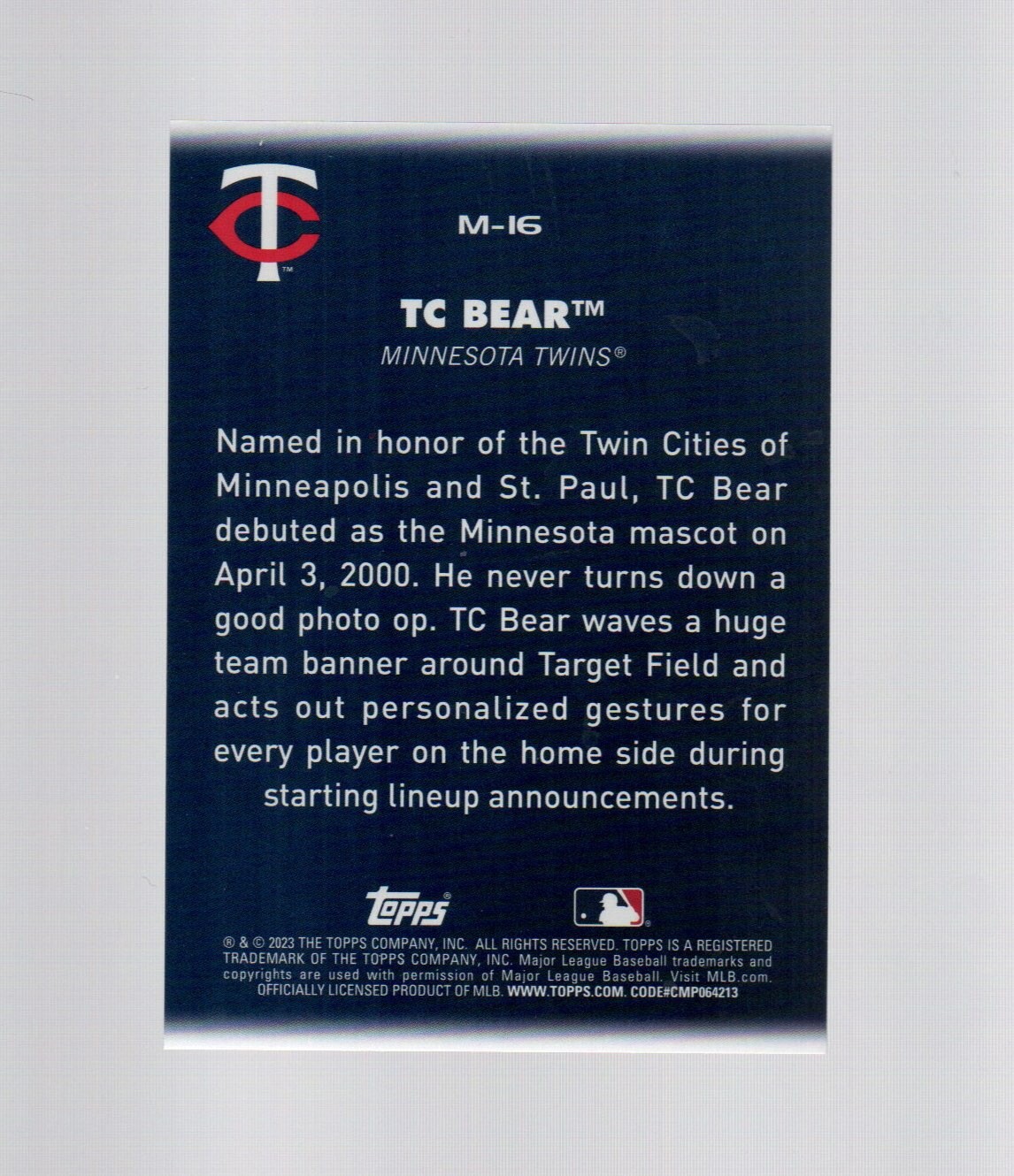 2023 Topps Big League - Mascots #M-16 TC Bear for sale online | eBay