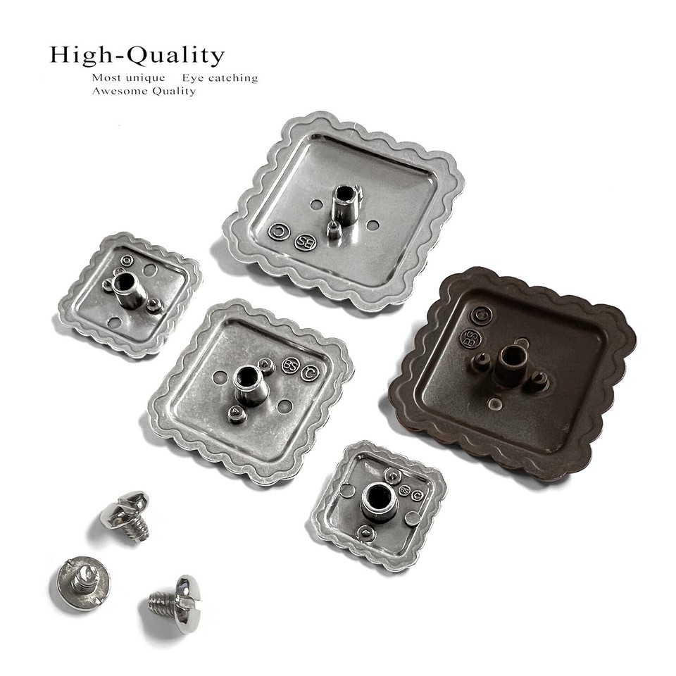 Set of 6 Square Conchos Southwestern Antique Gold Rope Edge Concho ...