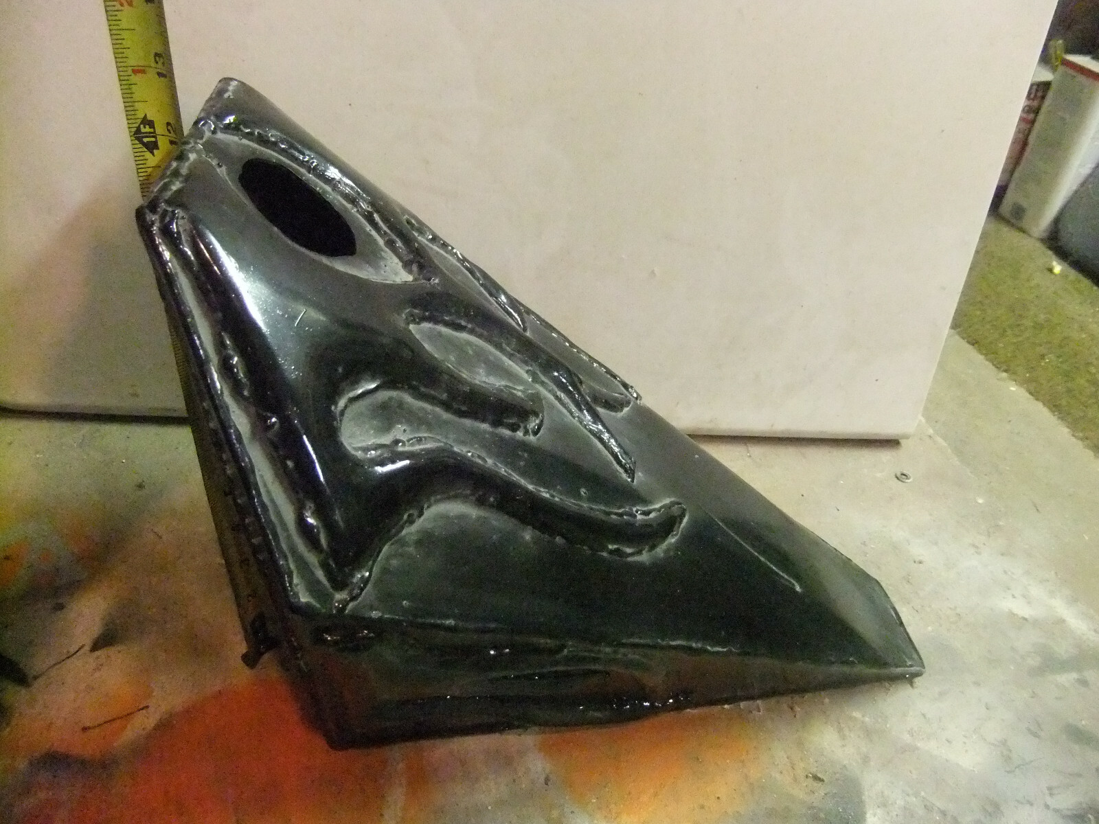 CUSTOM MOTORCYCLE TANK [EMBOSSED FLAMES COFFIN TANK] [NEW] UNFINISHED ...