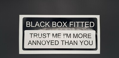 BLACK BOX FITTED FUNNY CAR STICKER DECAL VINYL YOUNG NEW DRIVER BUMPER ...