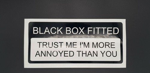 BLACK BOX FITTED CAR STICKER DECAL VINYL YOUNG NEW DRIVER BUMPER ...