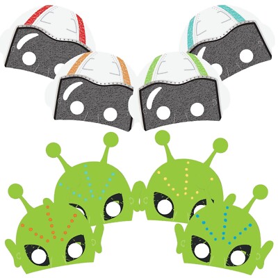 Space Alien Party Masks 8pk - Blast Off Space Alien Party Supplies ...