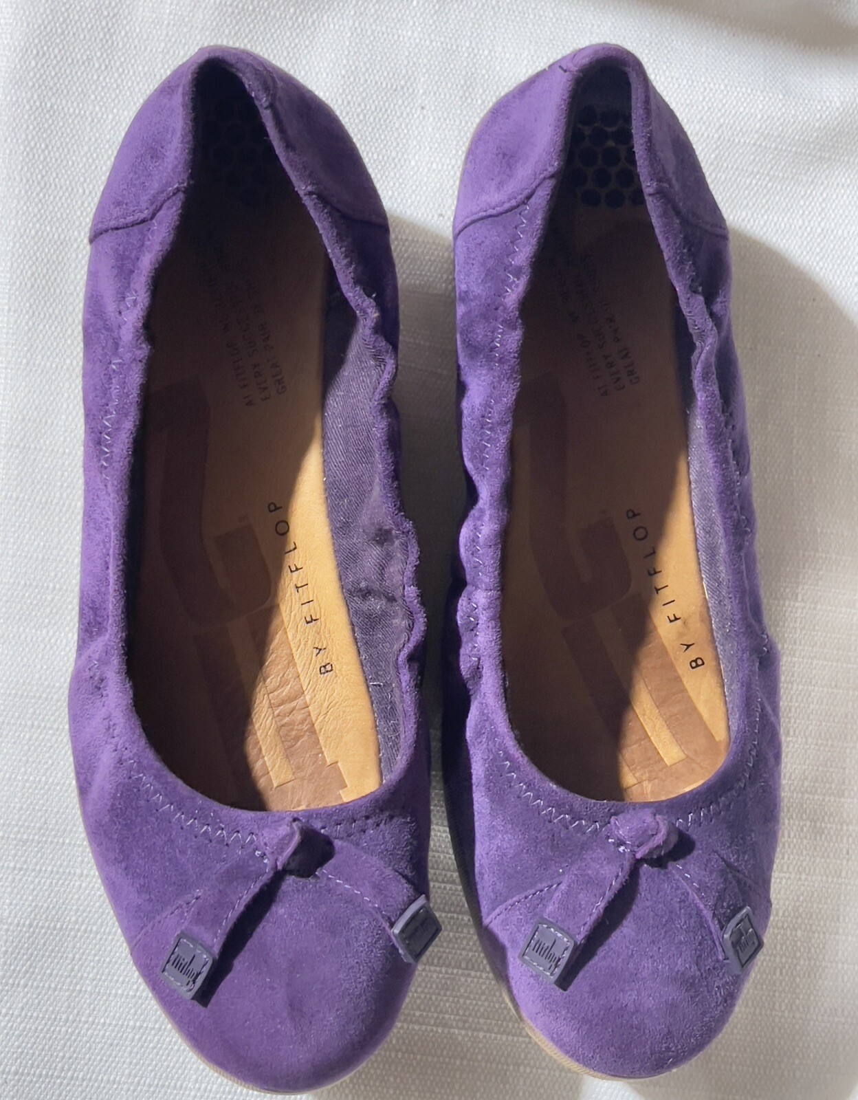 Fitflop Ff2 Purple Suede Ballet Flats Sz 39 Shoes - Gem