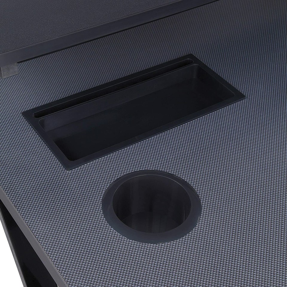 DesignLab Checkpoint Ghost Battlestation Gaming Desk | Dual USB, LED ...