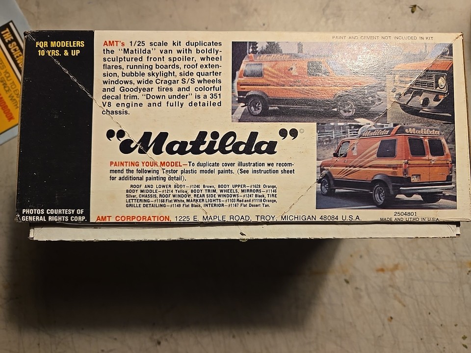 AMT Matilda Custom Ford Econoline Van Model Kit 2504 1/25 1978 Rare! | eBay
