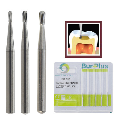 Wave Dental Carbide Burs FG Pear 330 331 332 for High Speed Friction ...