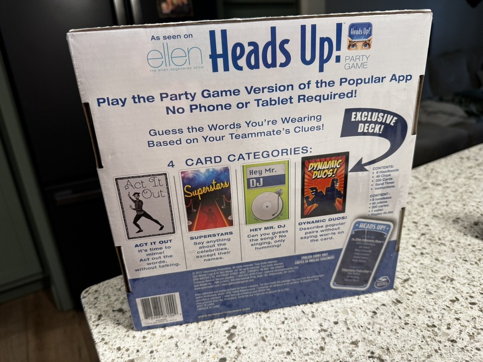 Heads Up! Party Game Trivia 1st Edition Family Fun 2013 Ellen New ...