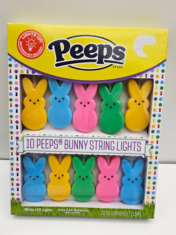 Peeps Bunny String Lights LED New Easter Indoor Battery Decor | eBay