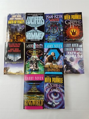Niven & Pournelle Science Fiction Book Lot x11 SC Ringworld Kzin Mote ...