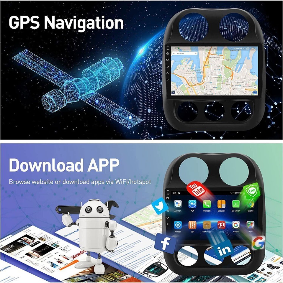 Android 12 Apple Carplay Car Stereo For Jeep Patriot Compass 2009-2016 ...