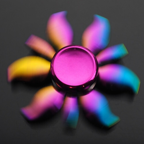 Flaming Sun Star - Hand Fidget SIGN Spinner EDC Neon Rainbow Spinner ...