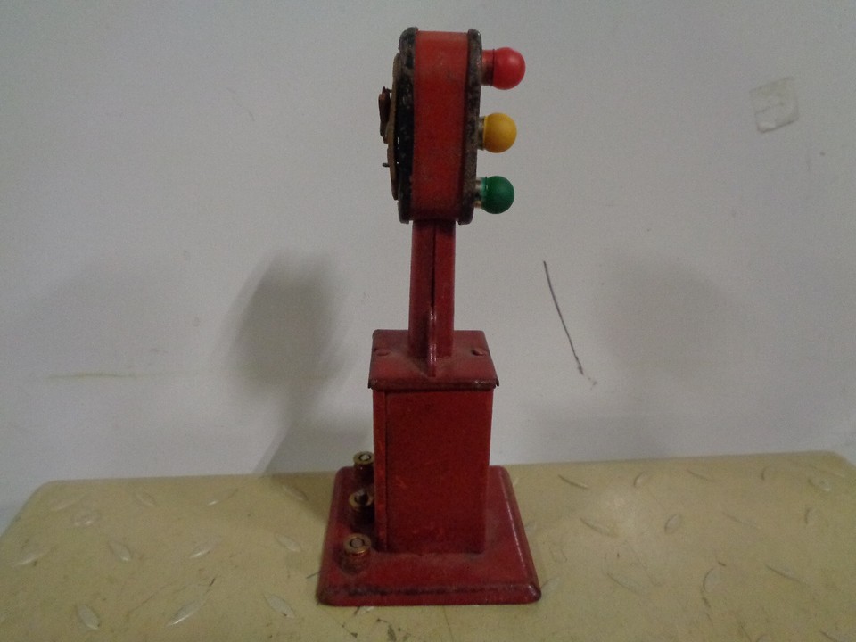 VINTAGE MARX ALL METAL #404 0 SCALE 3 LIGHT BLOCK SIGNAL TESTED WORKS ...