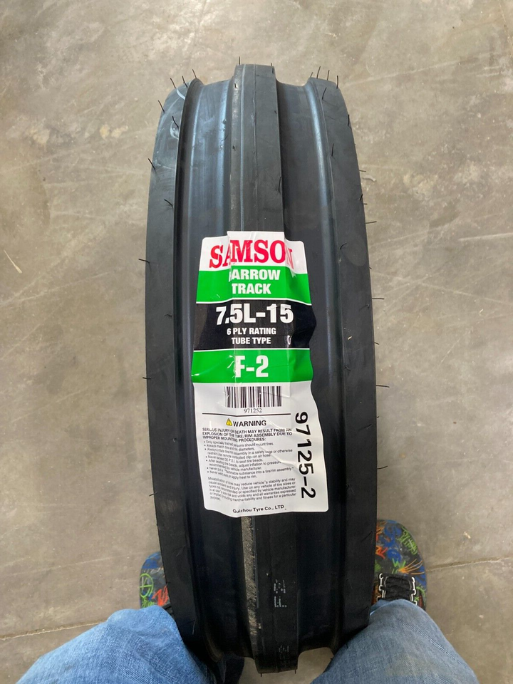 7.5 L 15 Samson Tire Farm Tractor Front F-2 3 Rib 6 Ply TT 7.5L-15 7 ...