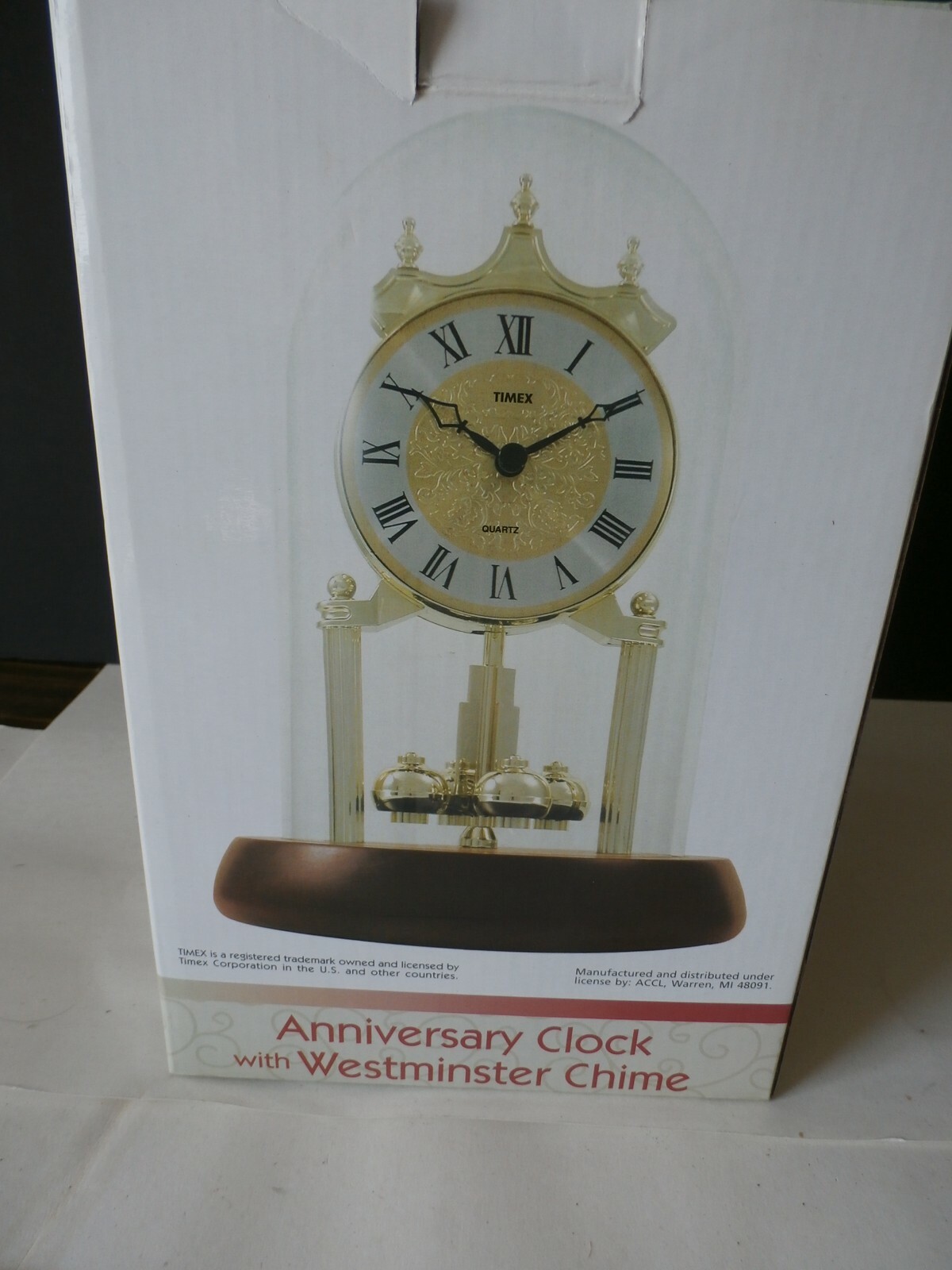 Timex Anniversary Chime Clock Westminster Chime Metal Base and Dial ...